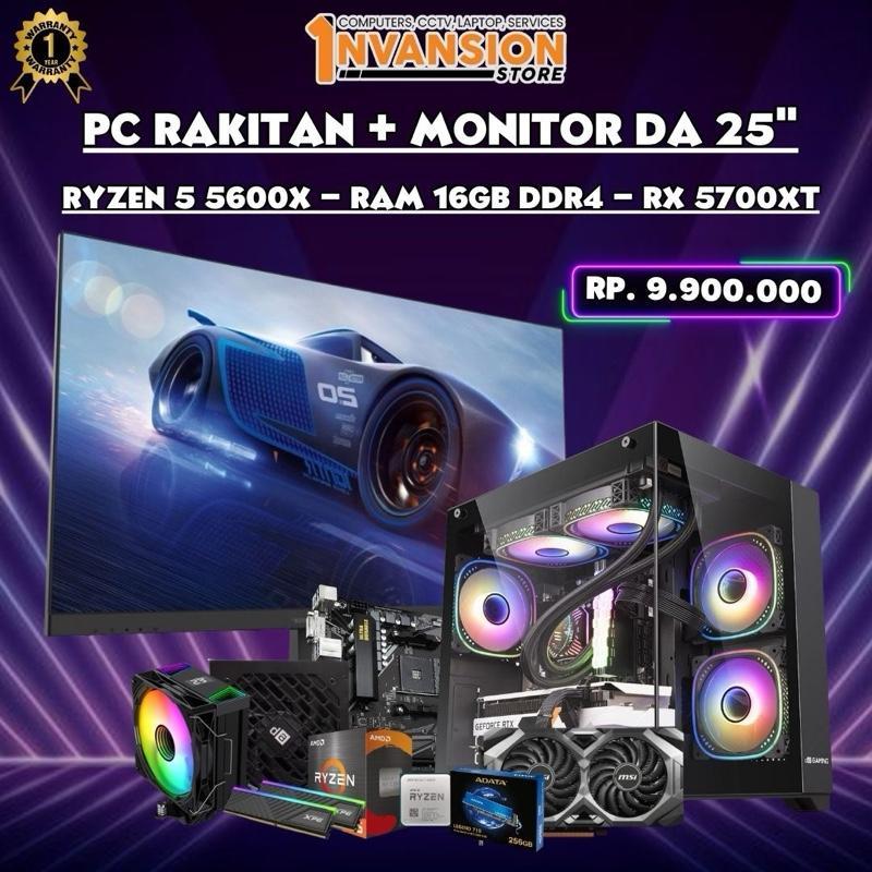 Jual Paket PC + Monitor | Ryzen 5 5600X | B550m DS3H | RX 5700 Xt 8Gb ...