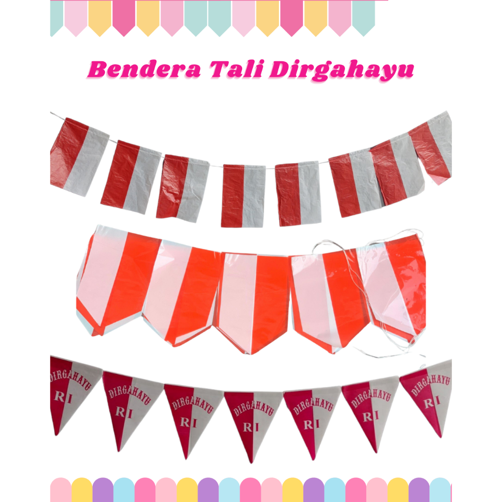 Jual Bendera Plastik Renteng Merah Putih SEGILIMA (ADA TALI PRAKTIS ...