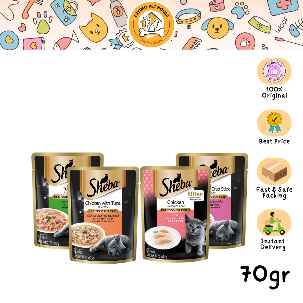 Jual SHEBA Pouch Adult & Kitten 70gr Makanan Basah Kucing Wet Food ...