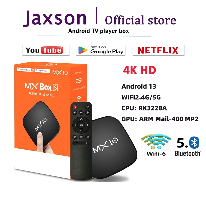 Jual MX10 Android Tv Box 4K HD Bluetooth Set Top Box 2.4GHz/5G WiFi STB ...