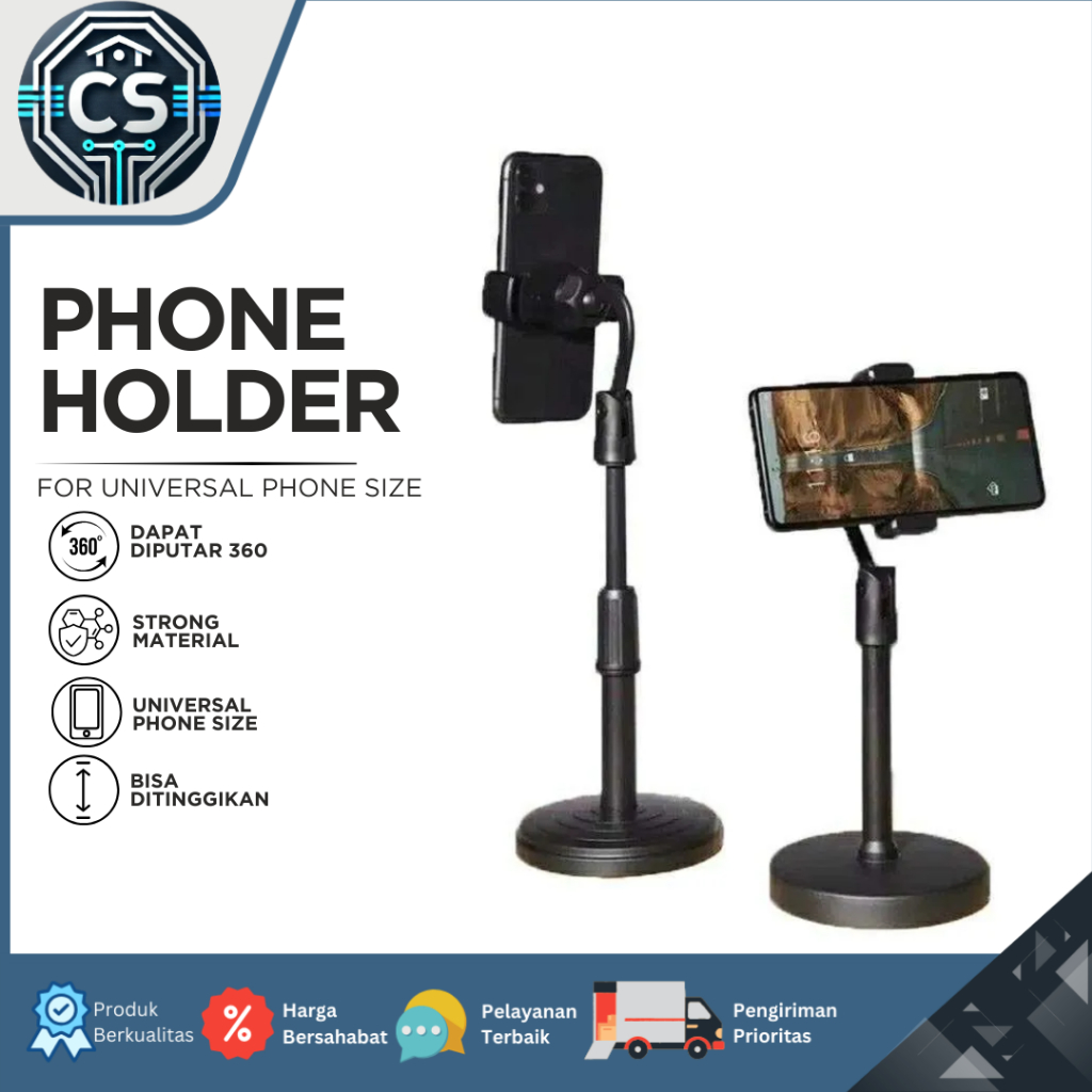 STAND HOLDER HP HD25 – Penyangga Meja Elegan Stabil Buat Live, Zoom ...
