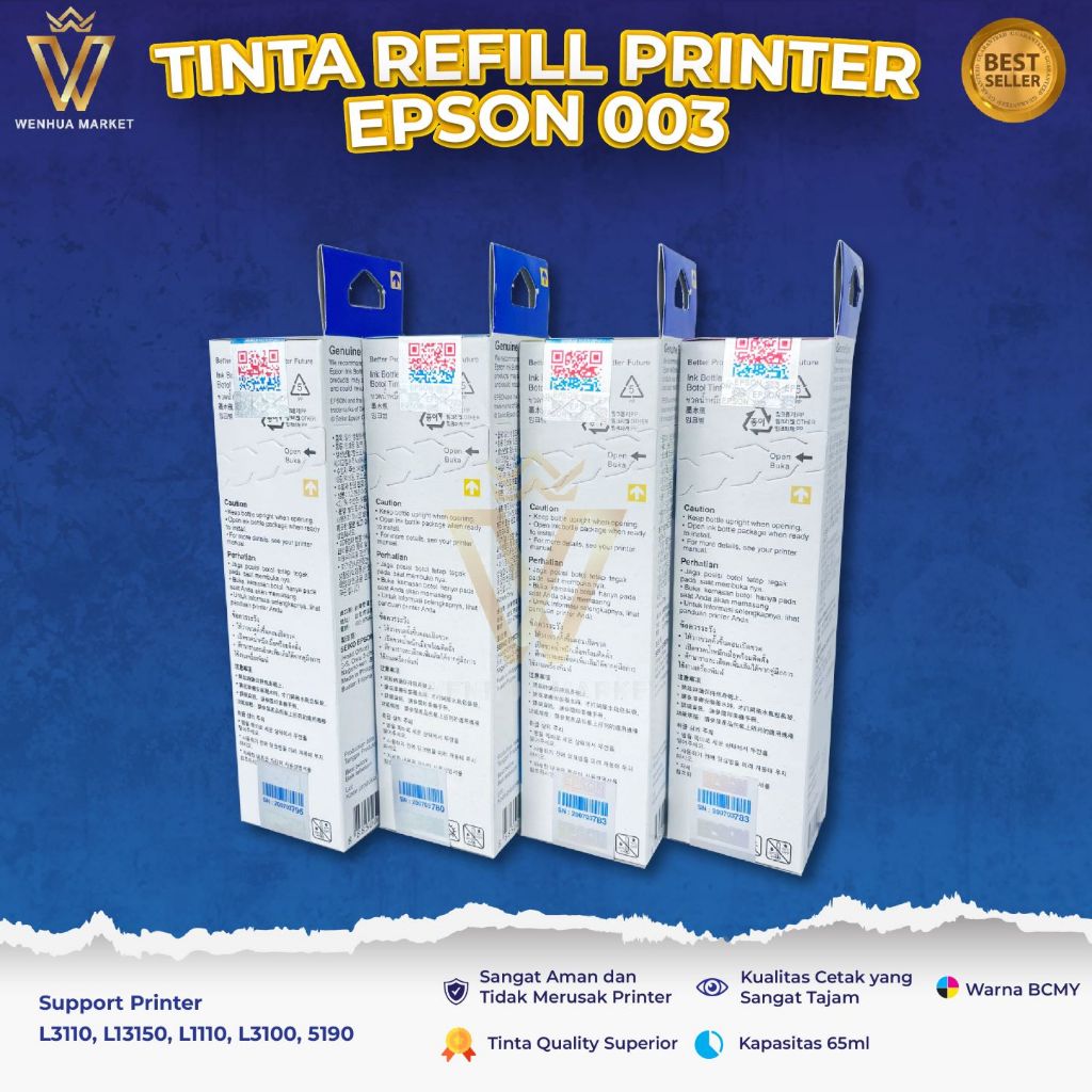 Jual Tinta Epson 003 Tipe Printer L3110 L13150 L1110 L3100 L3101 L3210 ...