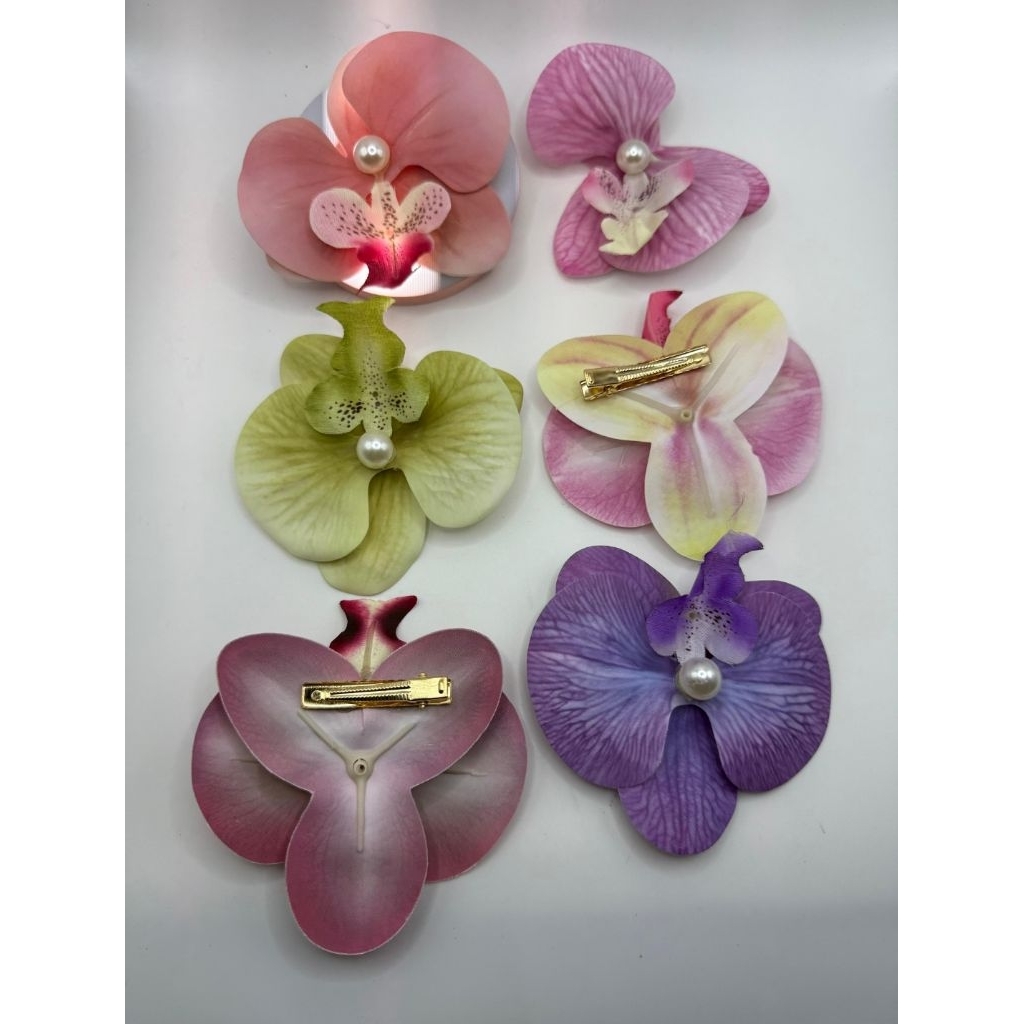 Jual ( isi 12 pcs) jepit bunga anggrek mutiara jedai anggrek mutiara ...