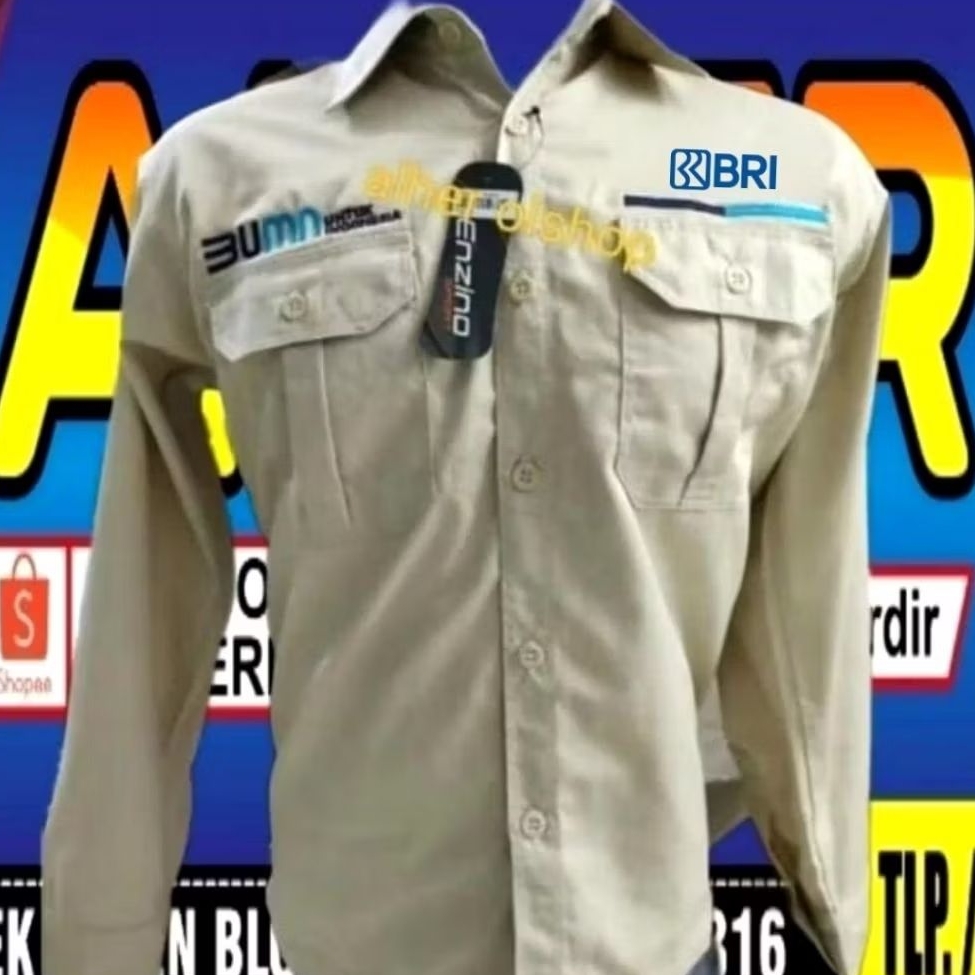 Jual pendek dan panjang kemeja Bank BRI seragam BRI baju Bank BRI ...