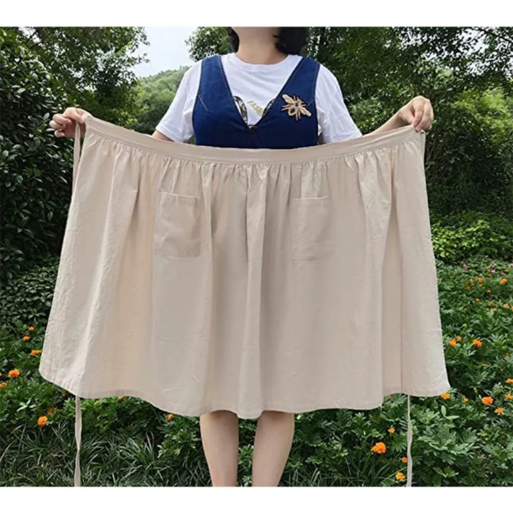 Jual apron dres Korea setengah badan | Shopee Indonesia