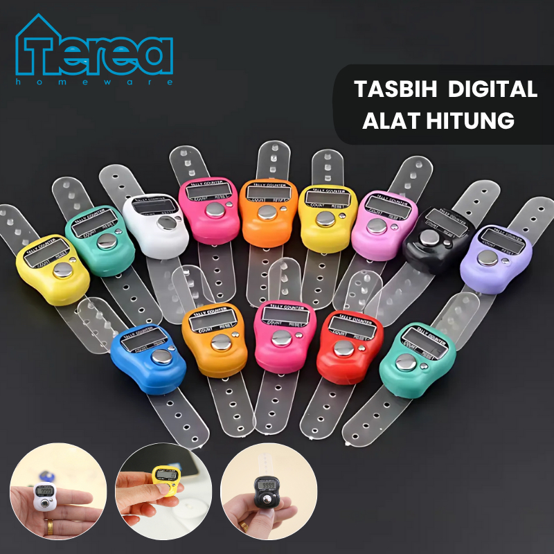 Jual TEREA Alat Hitung Digital Tasbih Elektronik Finger Tally Counter Mini Jari LED toko ...