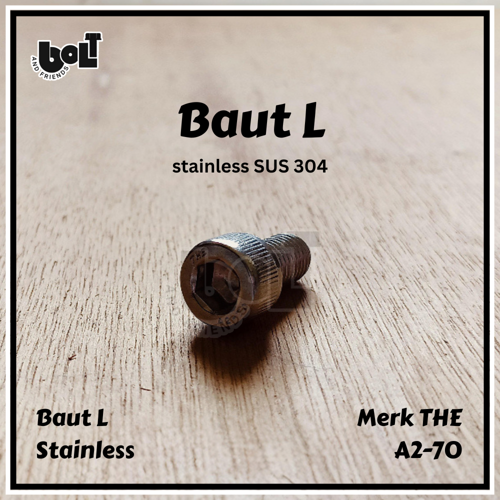 Jual Baut L Stainless M5x8 M5x10 M5x12 M5x15 M5x20 M5x25 M5x30 M5x40 M5x50 M5x60 | SS 304 ...