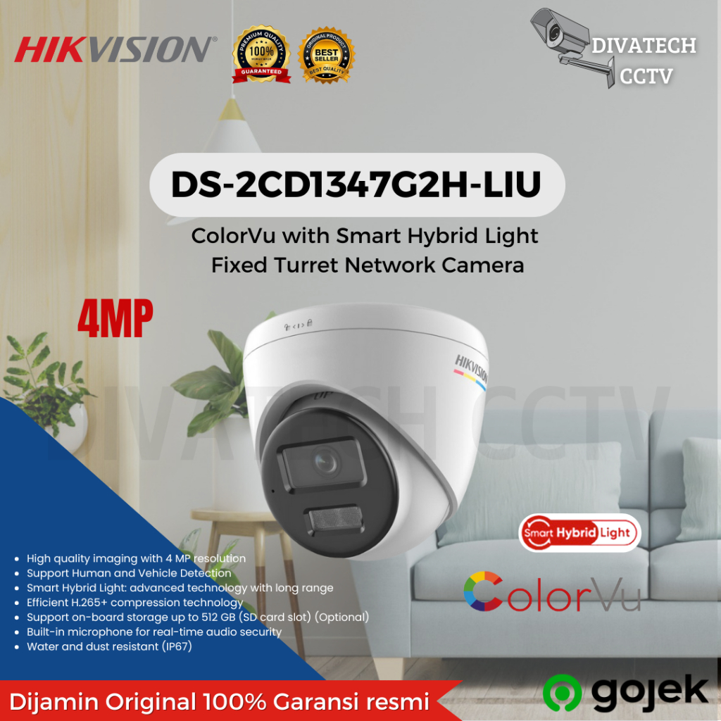 Jual HIKVISION IP CAMERA DS-2CD1347G2H-LIU ColorVu with Smart Hybrid Light Fixed Turret Network ...