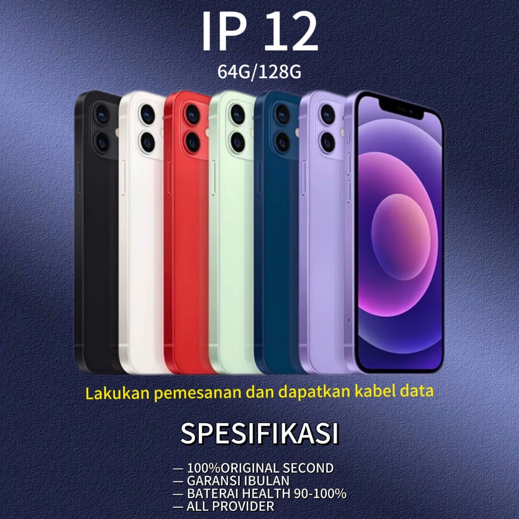 Jual IP 12 256GB 128GB 64GB ip12 full asli original semua fungsi normal ...