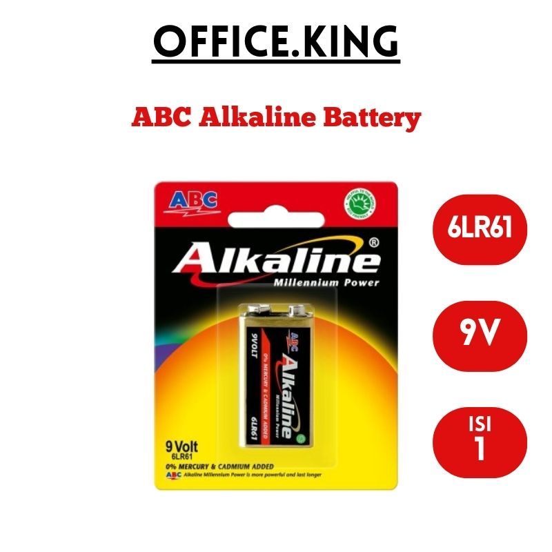 Jual ABC ALKALINE BATTERY 9V BATERAI ALKALIN Batre 9 VOLT (6LR61 ...