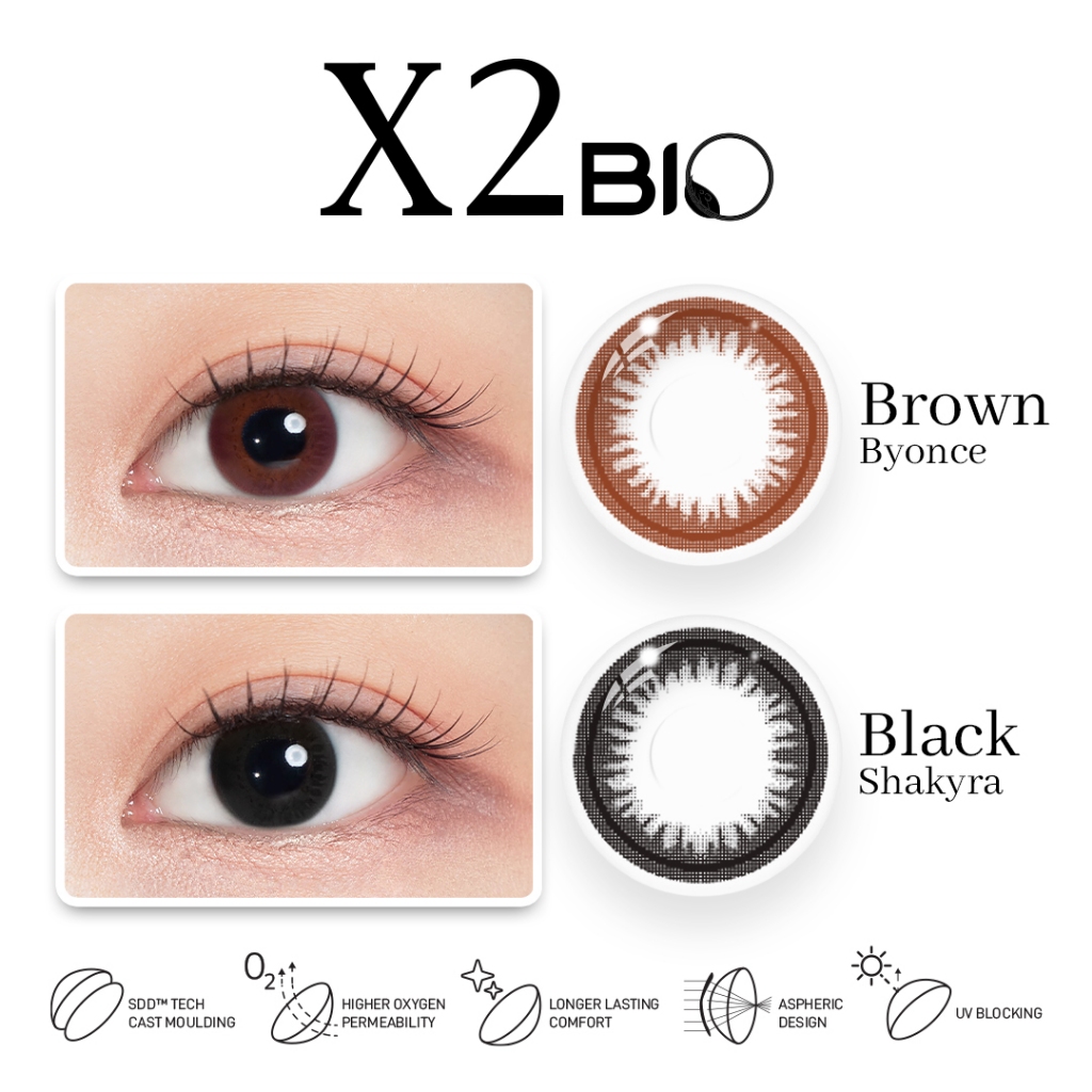 Jual X2 Bio - Black Shakyra | Brown Byonce | X2 Softlens | Soflens ...
