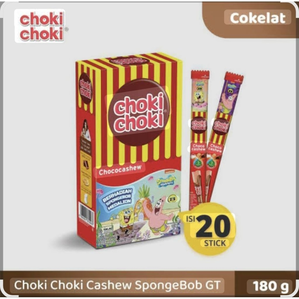 Jual Choki Choki ChocoCashew 1 Box – 20 Bungkus Cemilan Cokelat ...
