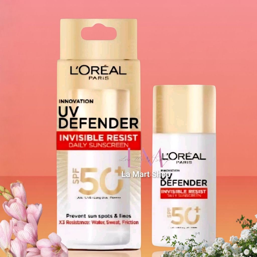 Jual Loreal UV Defender Invisible Resist Daily Sunscreen SPF 50 PA ...