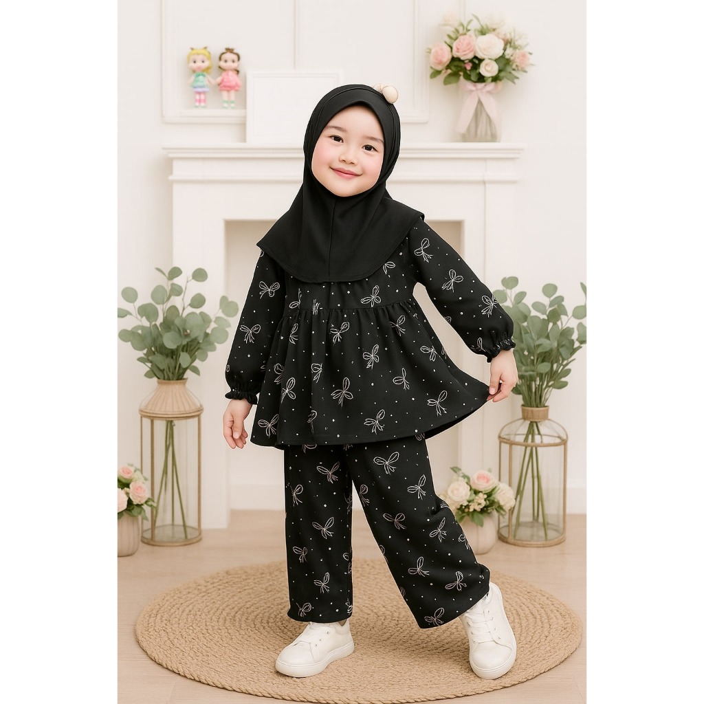 Jual Setelan Anak Motif Pita dan Celana Panjang Baju Anak Perempuan 3 ...