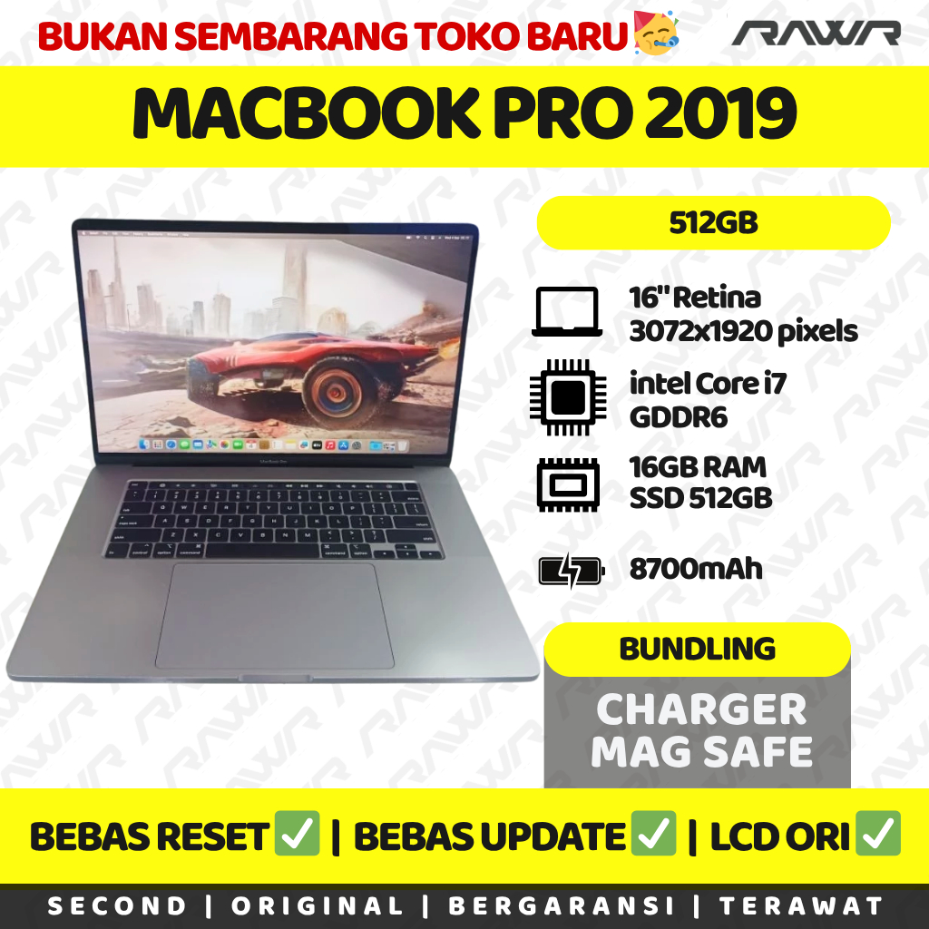 Jual Macbook Pro 2019 16 inch i7 16GB SSD 512GB Second Bergaransi ...