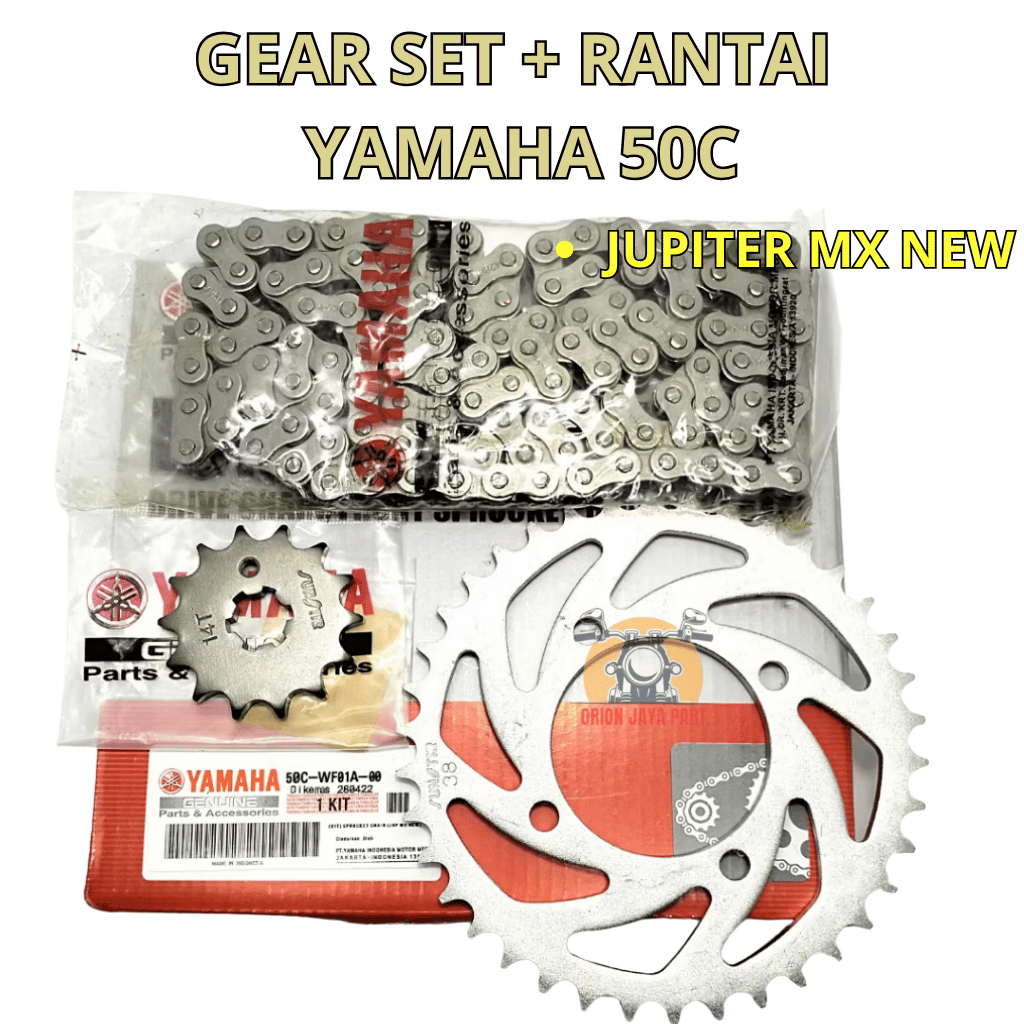 Jual 50C-WF01A-00 ORIGINAL GEAR SET + RANTAI 50C MOTOR YAMAHA JUPITER MX NEW 135 KOPLING DAN ...