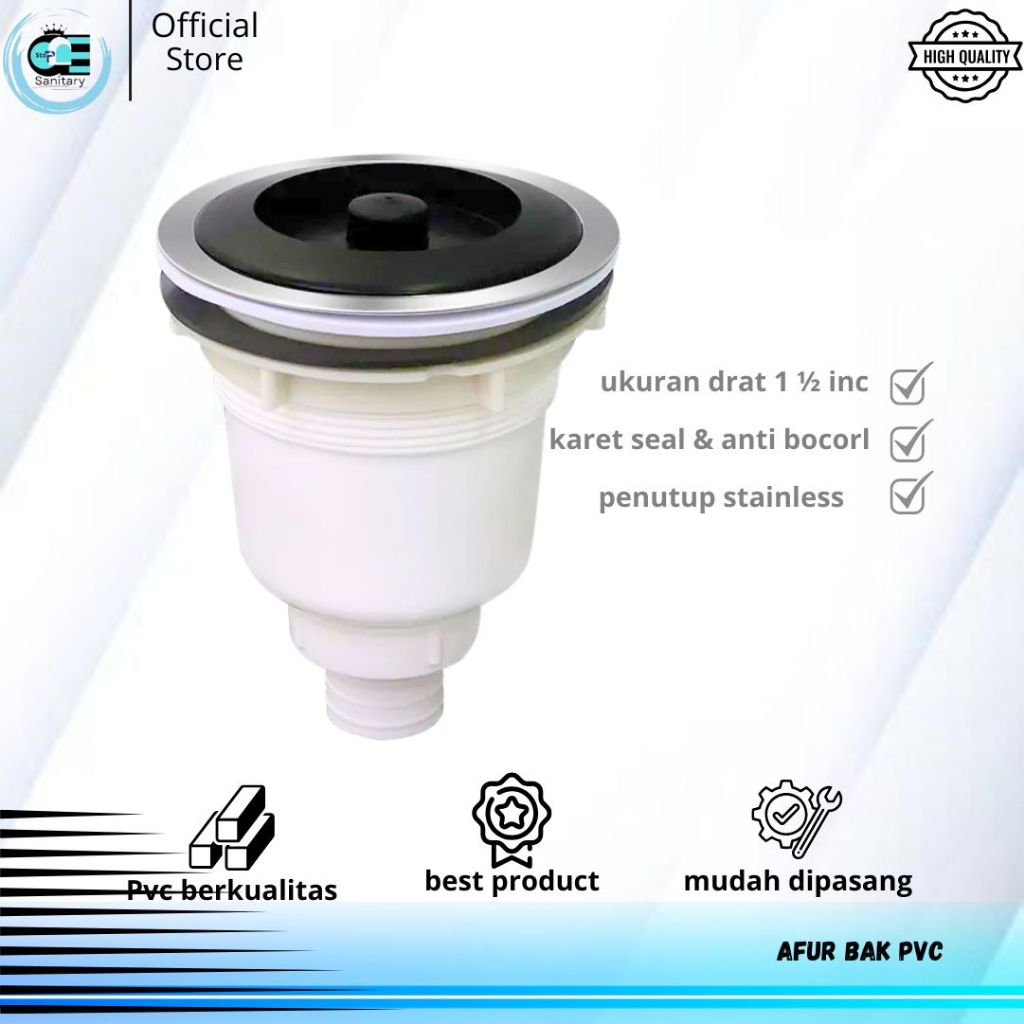 Jual afur saringan bak cuci piring pvc / ukuran 1 1/2 afur bcp Pvc ...