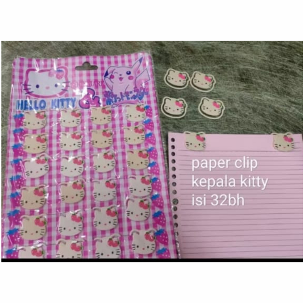 Jual Paper Clip Hello Kitty 32 pcs + Gratis Pouch / Penjepit Kertas ...