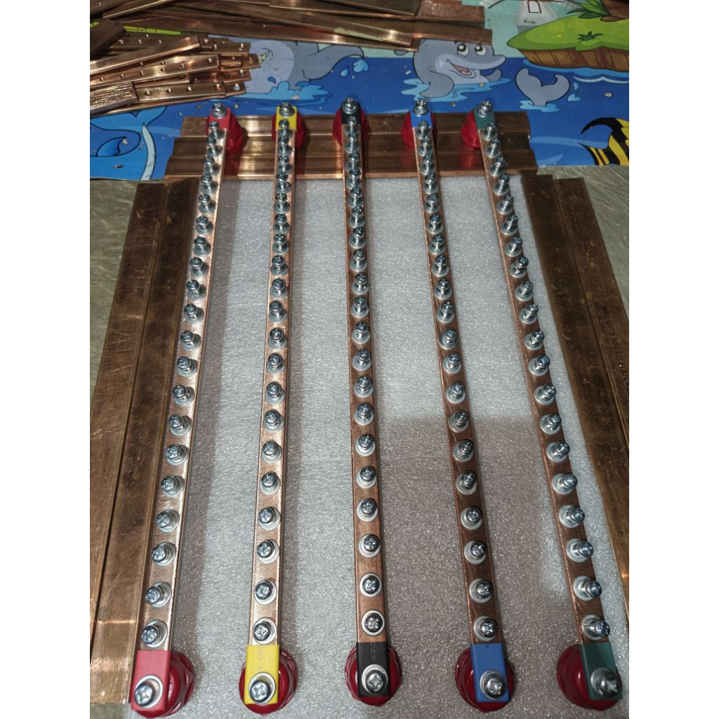 Jual BUSBAR 3×15 RST Netral + Ground panjang 40 cm kapasitas 100a ...