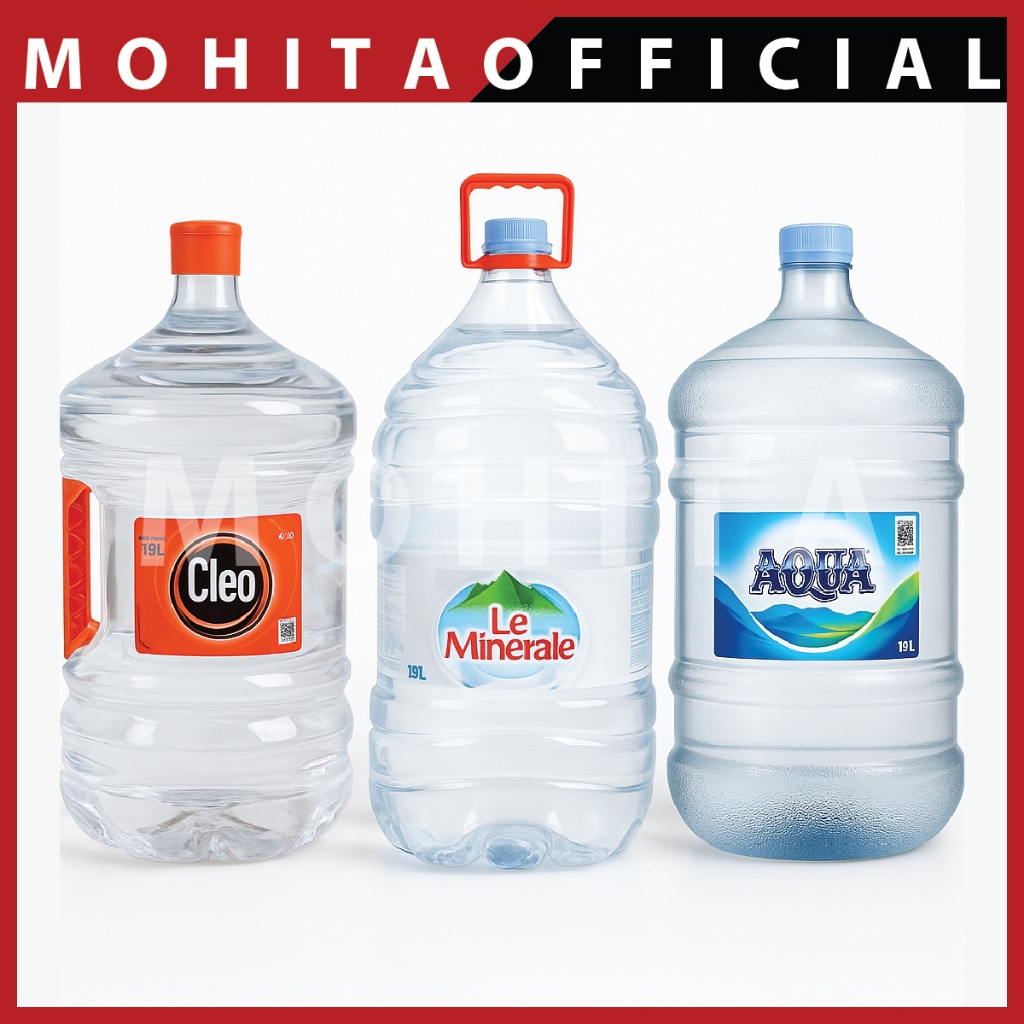 Jual aqua galon 19 liter/le minerale galon isi 15 liter/galon cleo 19 ...
