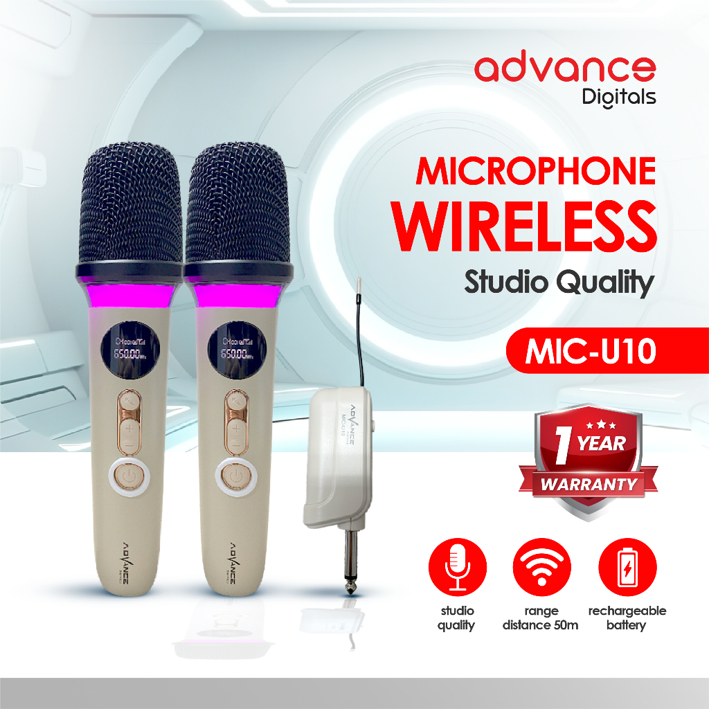 Jual Advance Professional MIC-U10 Wireless Single Microphone Bluetooth ...