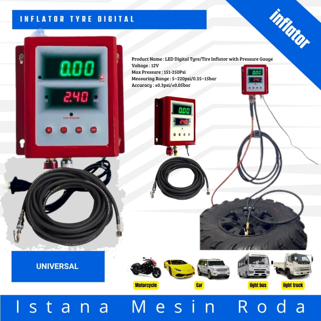 Jual Digital Tire Inflator isi BAN TRUK BUS MOBIL MOTOR TEKANAN 13 BAR ...