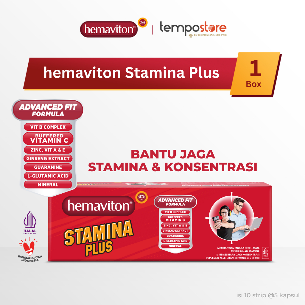Jual hemaviton Stamina Plus Multivitamin Kapsul Suplemen Kesehatan (1 ...