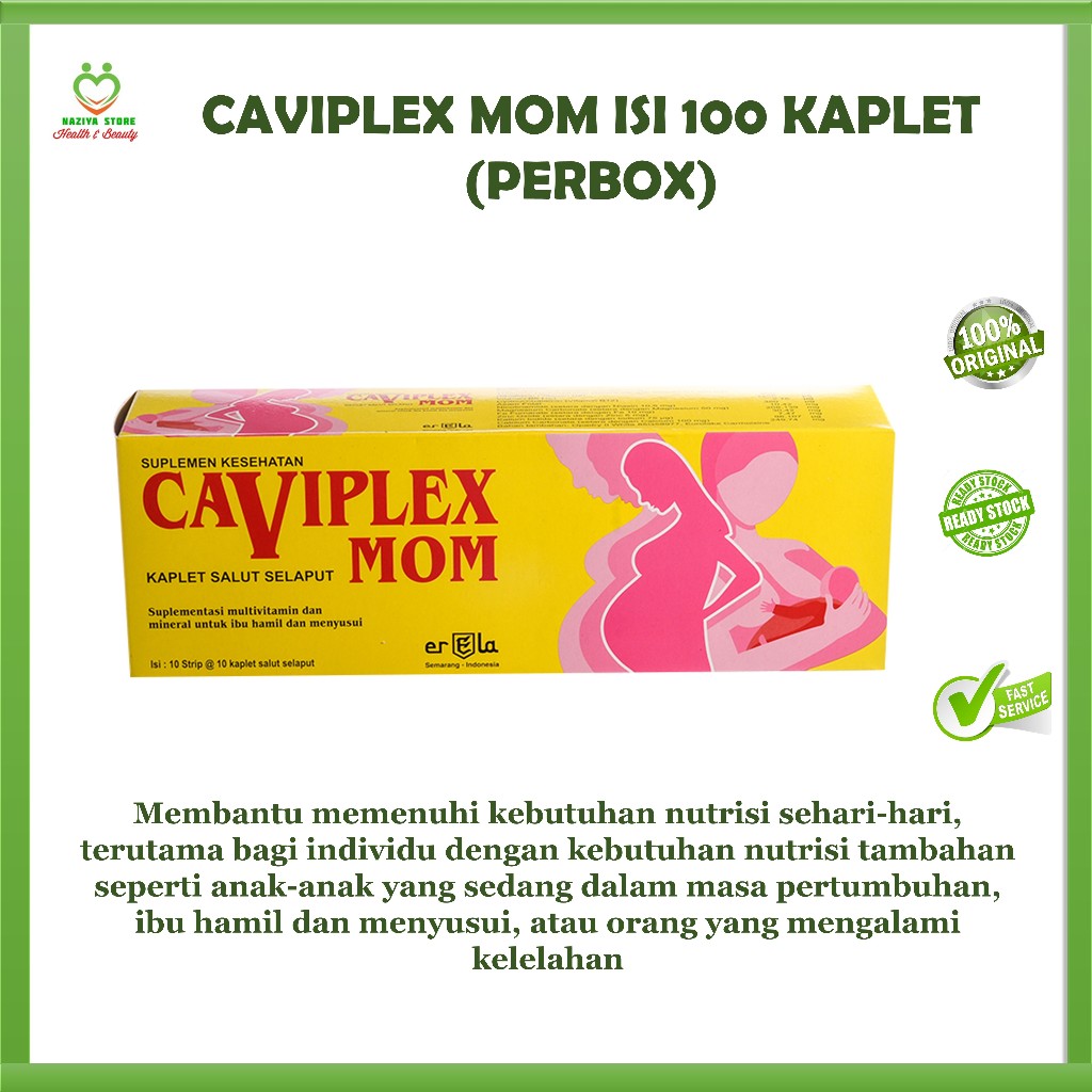 Jual CAVIPLEX MOM ISI 100 KAPLET (PERBOX) Vitamin ibu hamil dan ...