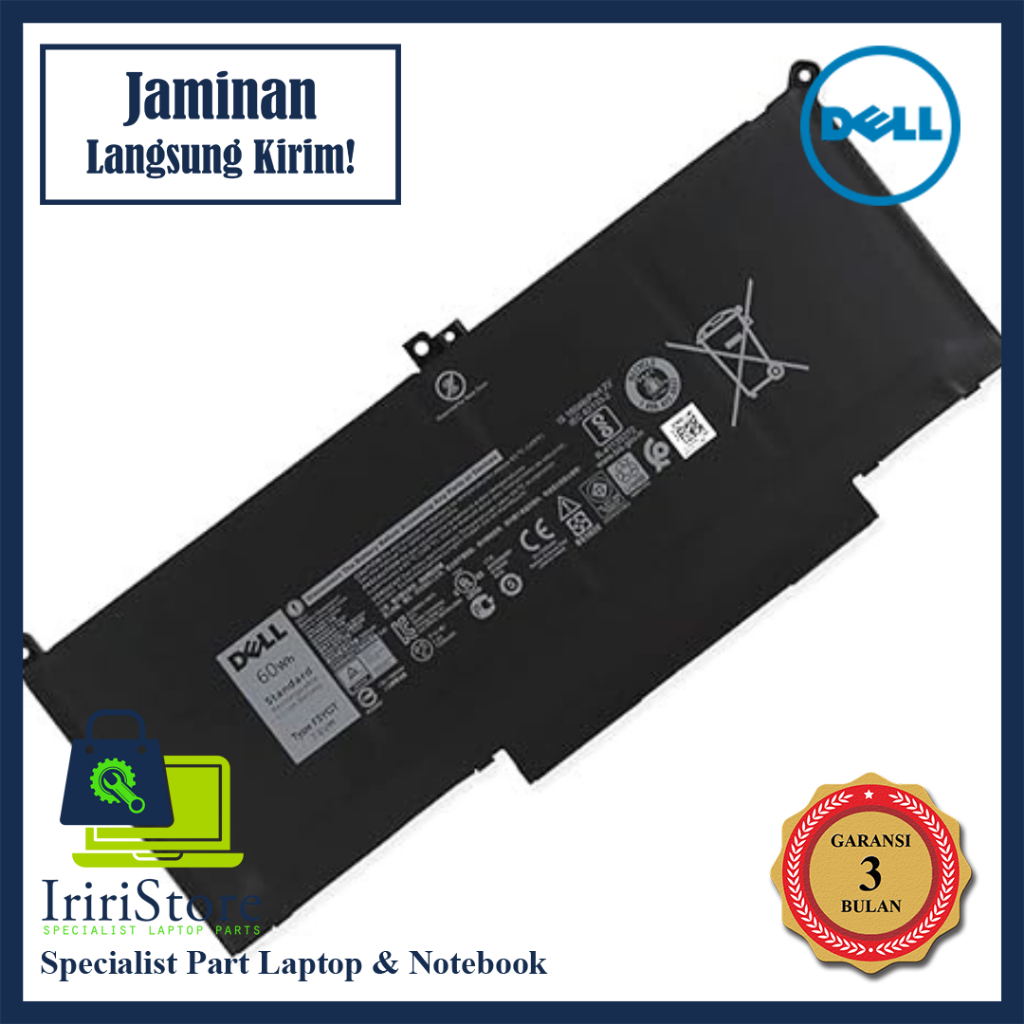 Jual Baterai Original Laptop Dell Latitude 7280 7380 7480 F3YGT ...