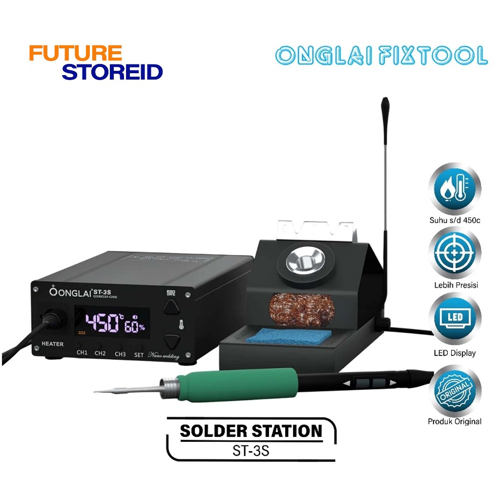 Jual ONGLAI ST-3S T115/T210/T245 Solder Station Nano 3 Channel C115 ...