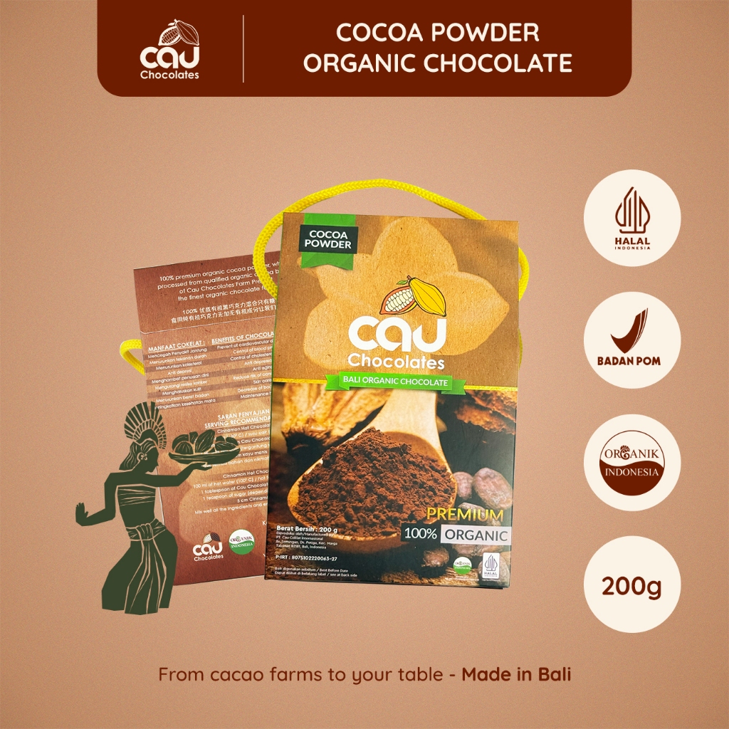 Jual CAU CHOCOLATES - Cocoa Powder Organic / Bubuk Coklat Organik - 200 ...