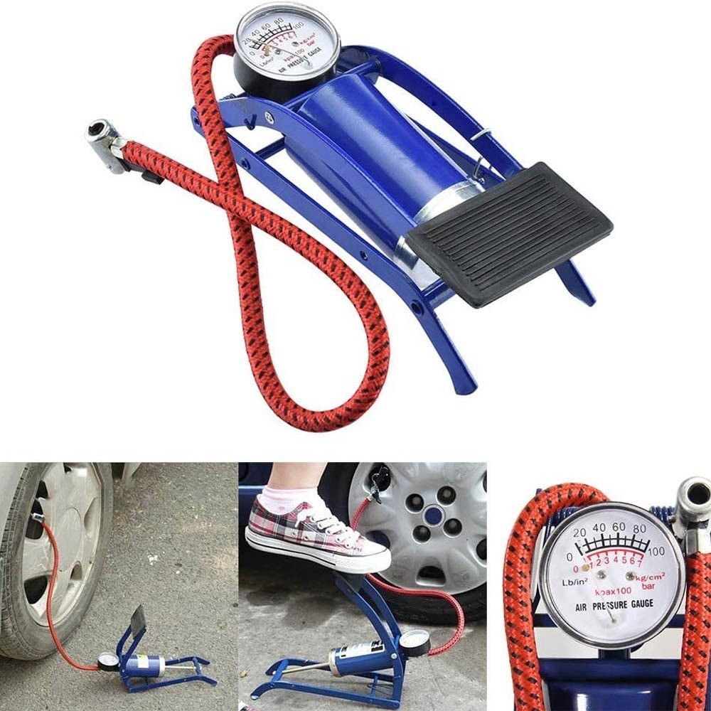 Jual Pompa Angin Injak Kaki Manual Mini Motor Mobil Sepeda Pompa Angin ...
