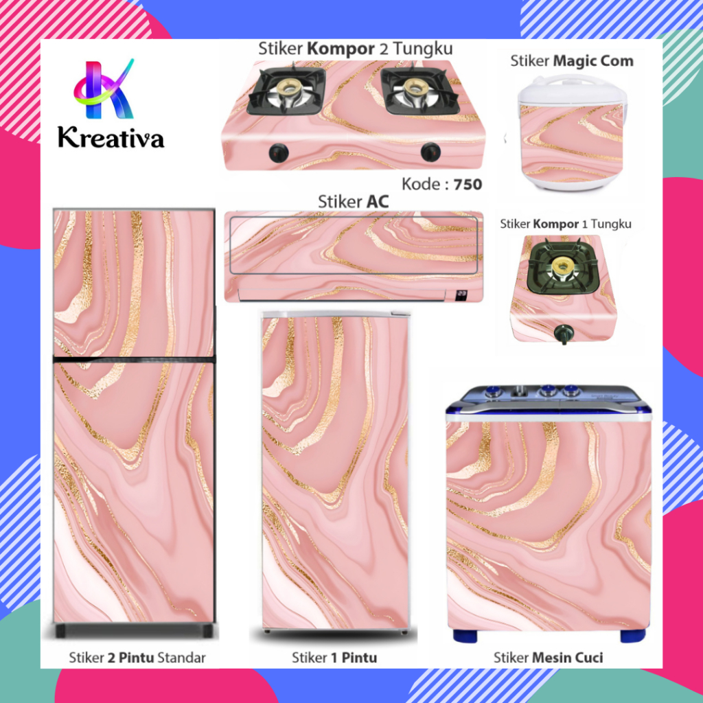 Jual Stiker Kulkas/Stiker Kompor/Stiker Magicom Motif Marmer PINK ...