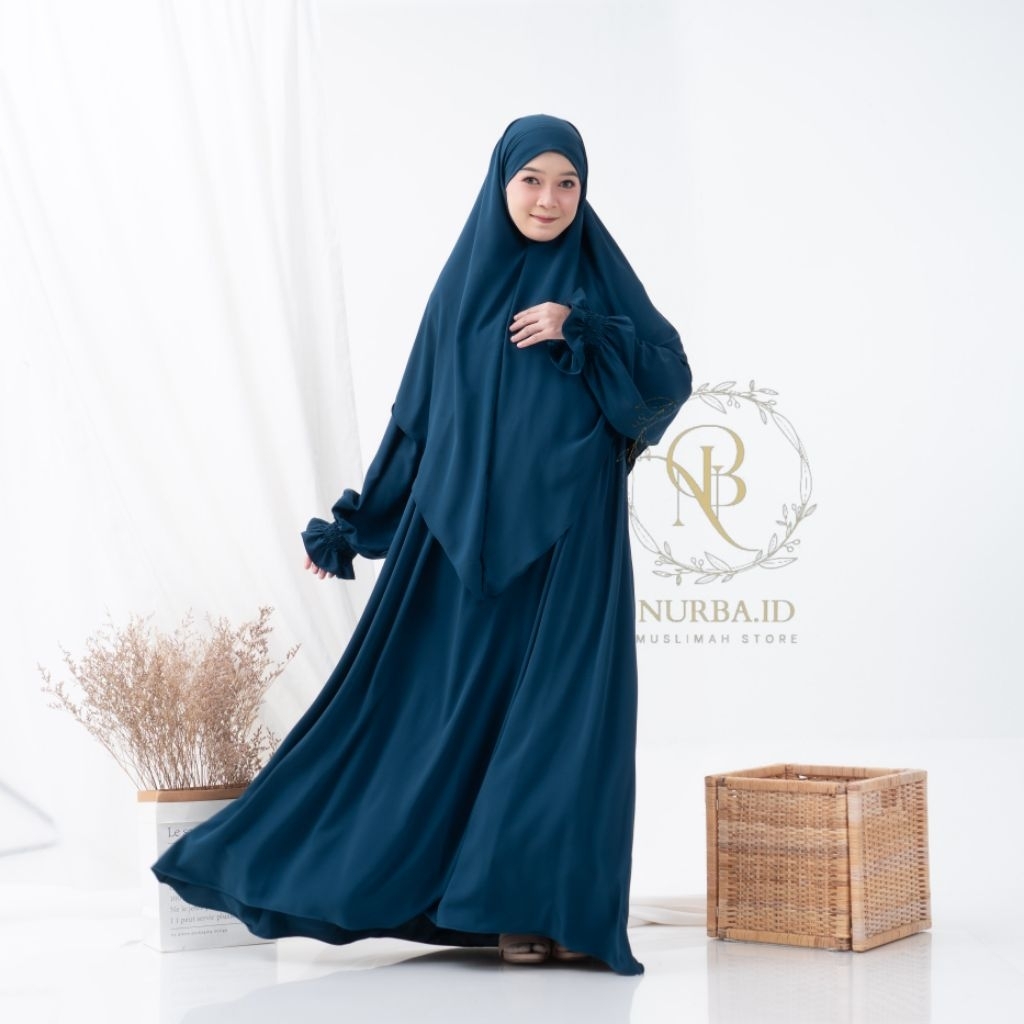 Jual Azura Abaya One set khiban anti UV Abaya satu set khimar bandana ...