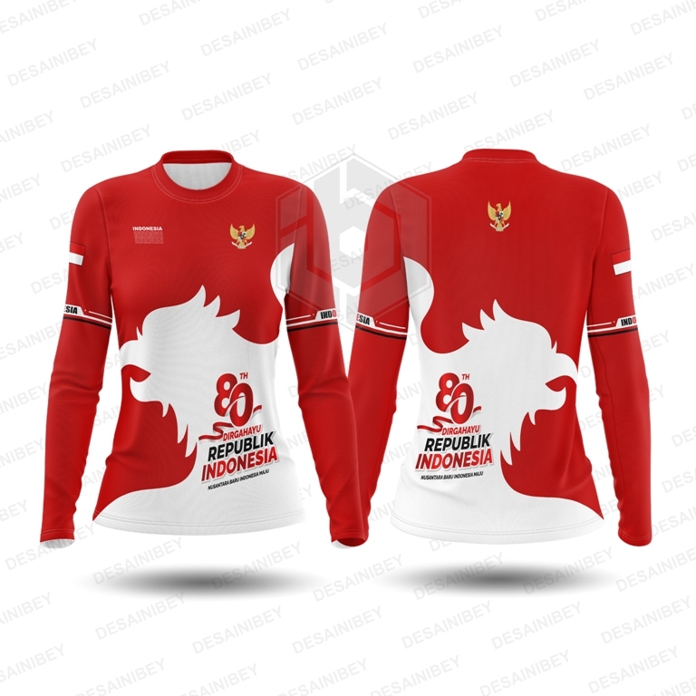 Jual Kaos Baju Wanita Jersey 17 Agustus 2025 Dirgahayu - Jersey HUT RI Ke 80 Fullprint ART30 ...