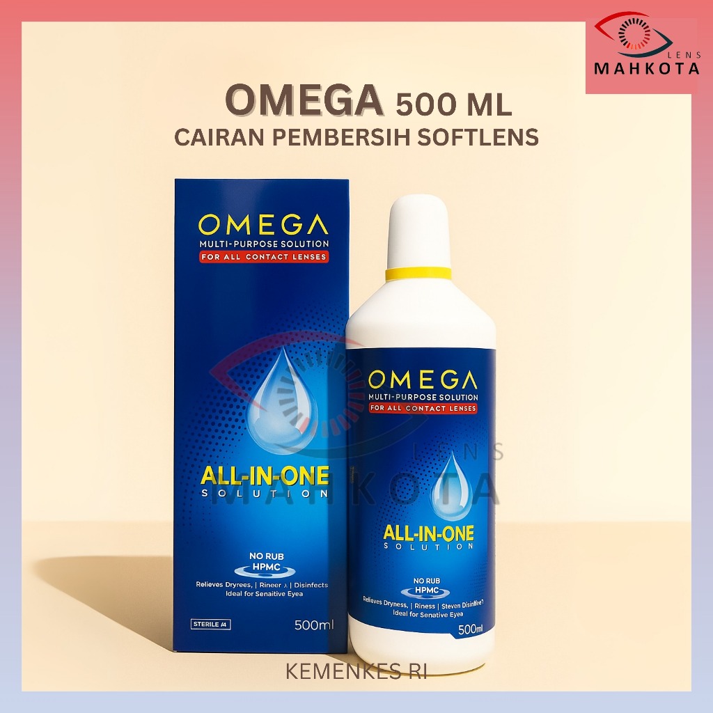 Jual CAIRAN SOFTLENS OMEGA ALL IN ONE 500ML / CAIRAN PEMBERSIH SOFTLEN ...