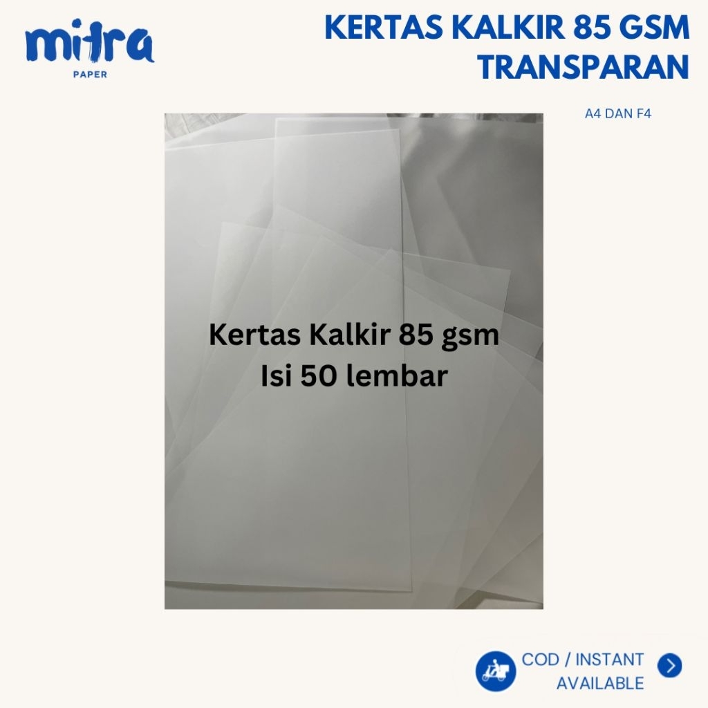 Jual Kertas Kalkir / Kertas Transparan / Tracing Paper / Ukuran A4 F4 ...