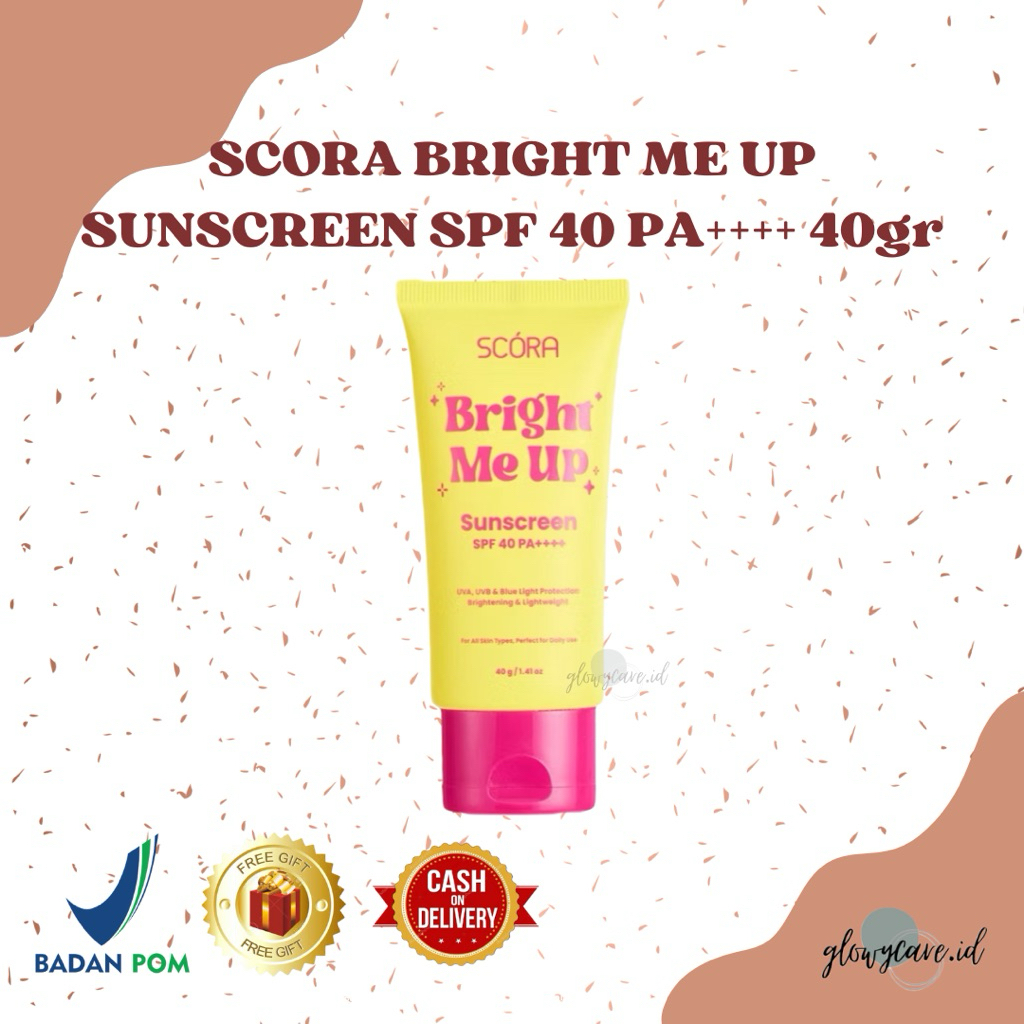 Jual SCORA Bright Me Up Sunscreen 40 gr Sunblock Mencerahkan Melindungi UV Menyerap Cepat ...