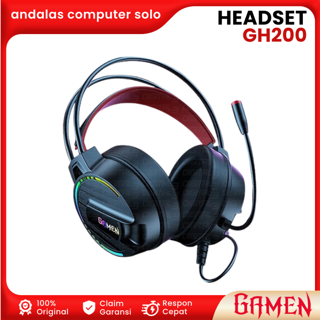 Jual HEADSET HEADPHONE GAMEN GH200 PRO GAMING USB AUX 3.5mm with RGB ...