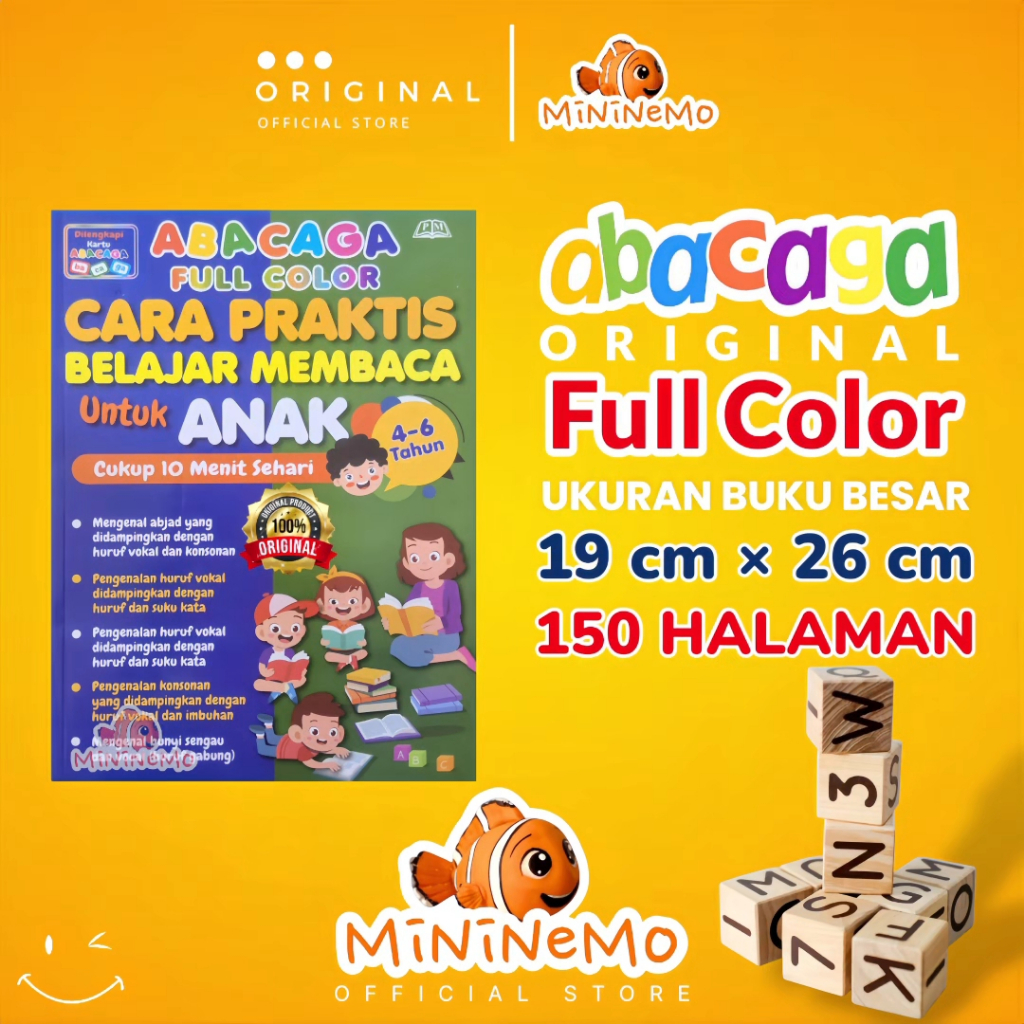 Jual BUKU CARA PRAKTIS BELAJAR BACA UNTUK ANAK FULL COLOR ABACAGA FULL ...