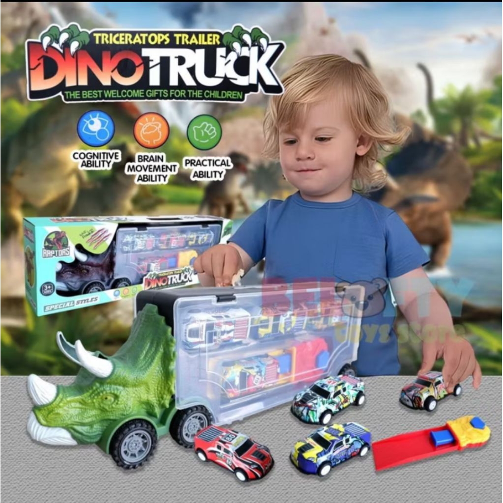 Jual MAINAN DINO TRUCK FREE TRACK MOBIL TRUCK DINO MOBIL METAL DINOSAUR ...