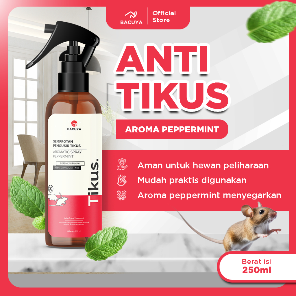 Jual BACUYA Semprotan Pengusir Tikus 100% Bahan Alami Tidak Beresidu ...