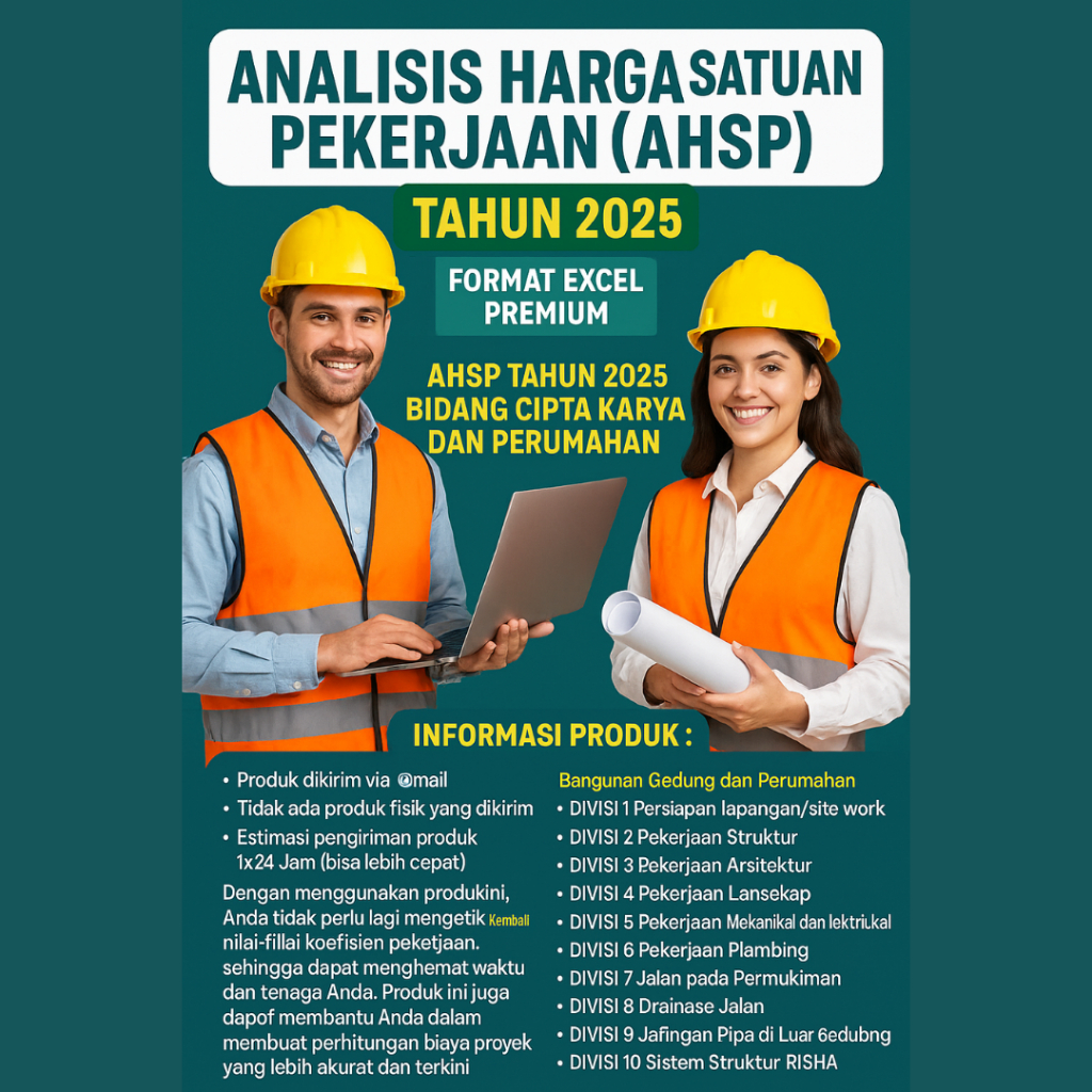 Jual (35) Template AHSP 2025 Excel – Analisis Harga Satuan Pekerjaan Cipta Karya & Perumahan ...