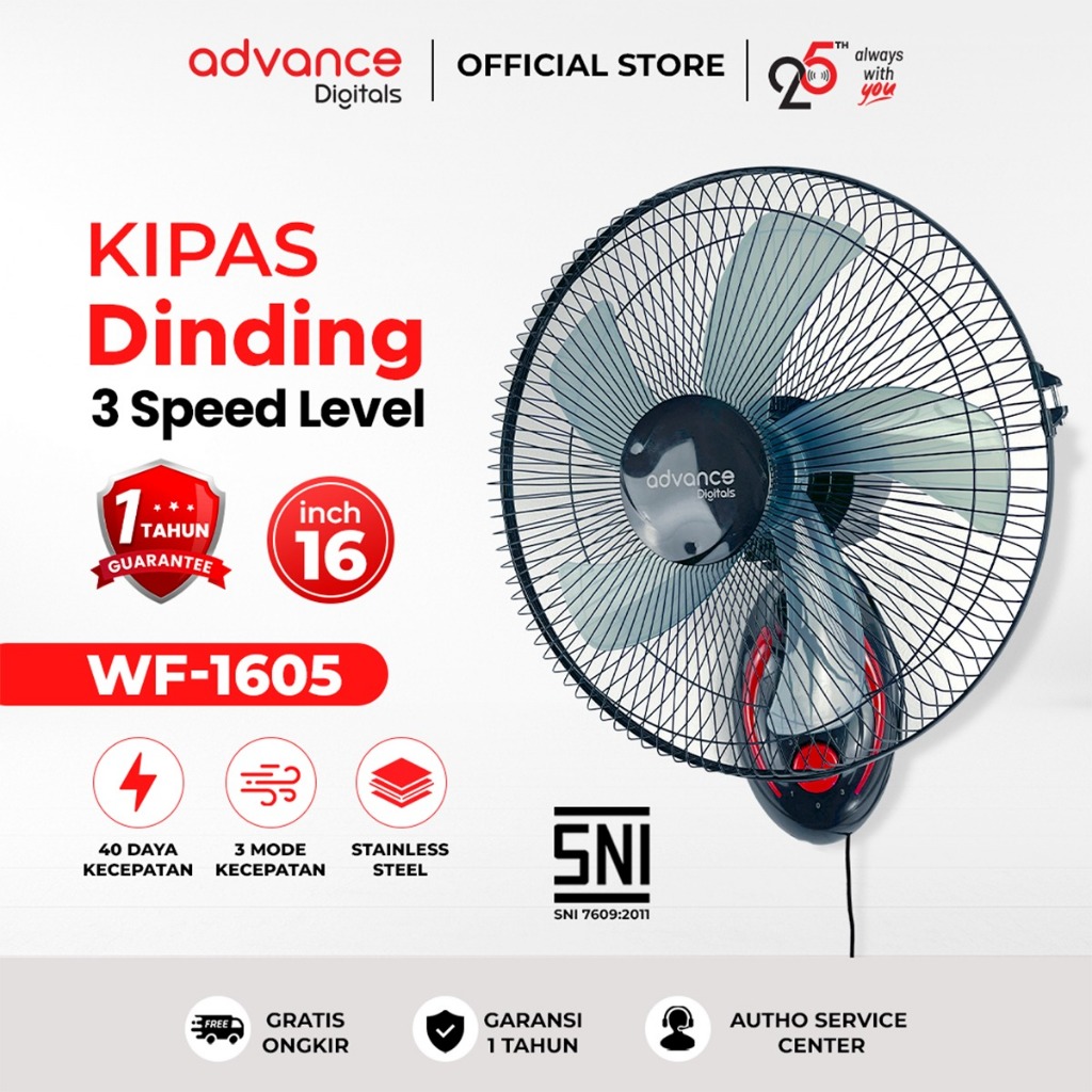 Jual Advance WF1605 Kipas Angin Dinding Besi Wall Fan Ukuran Besar 16 ...