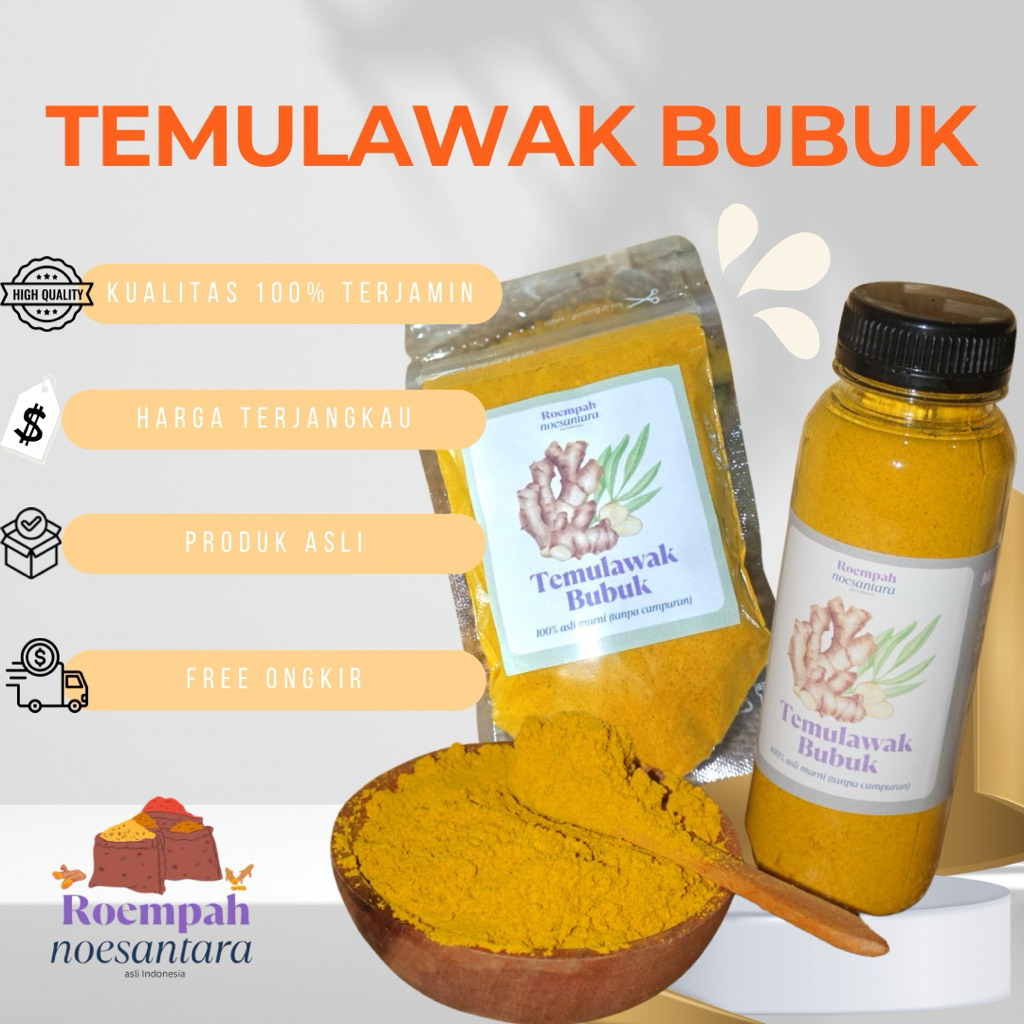 Jual Temulawak Bubuk 100% ASLI Tanpa Campuran Murni 100g 250g 500g ...