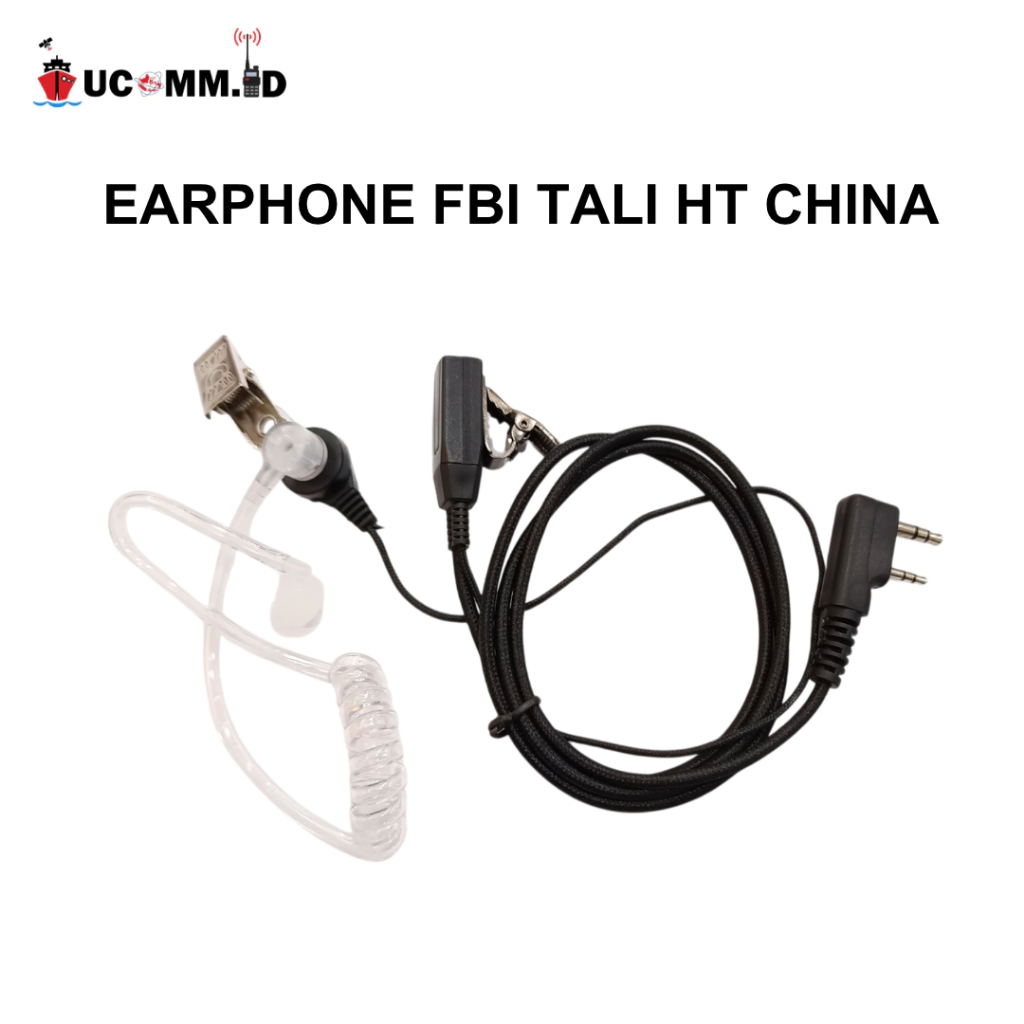 Jual Earphone FBI Tali HT China Hetset Paspampres Model Selang Bening ...