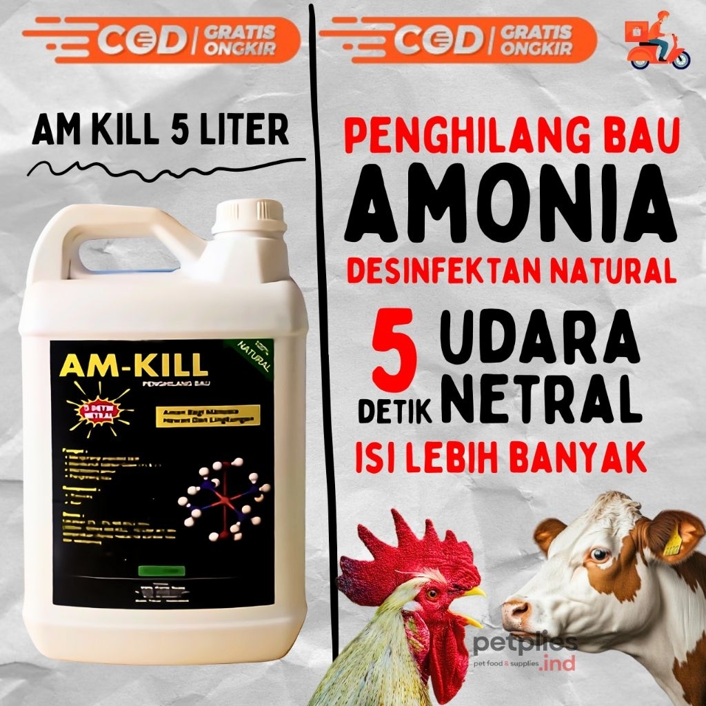 Jual Amkill 5 Liter - Penghilang Bau Amonia Ayam Broiler Ayam Petelur Layer Ayam Pejantan Ayam ...