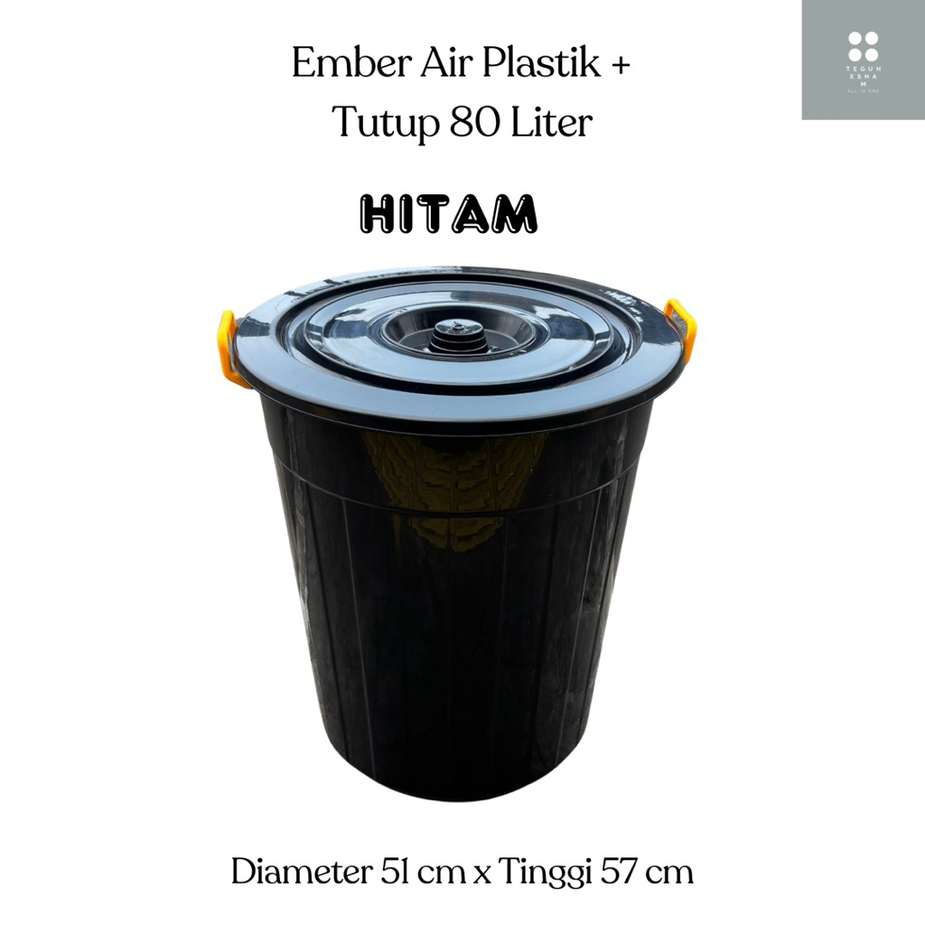 Jual WARNA HITAM - Ember Air Plastik + Tutup 80 Liter Warna / Ember Air ...