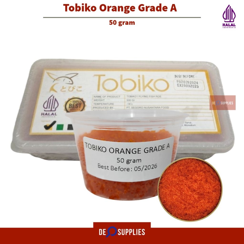 Jual Tobiko Orange Premium Repack 50gr - Telur Ikan Flying Fish Roe ...