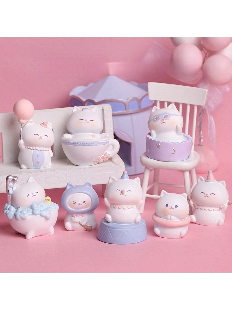 Jual miniatur pajangan meja aesthetic kucing lucu blind box mini murah ...